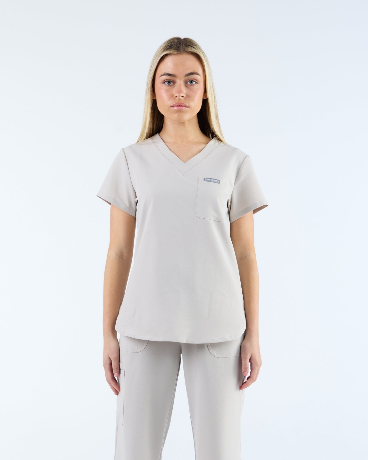 Tuck-In Scrub Top Silk Sand | Seven Thirty Wear